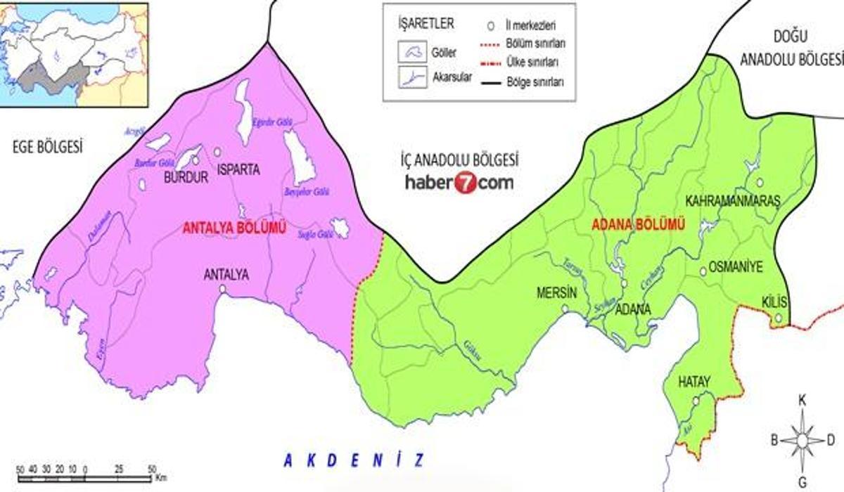 Akdeniz Bölgesi illeri, haritası, özellikleri, dağları, gezilecek ...