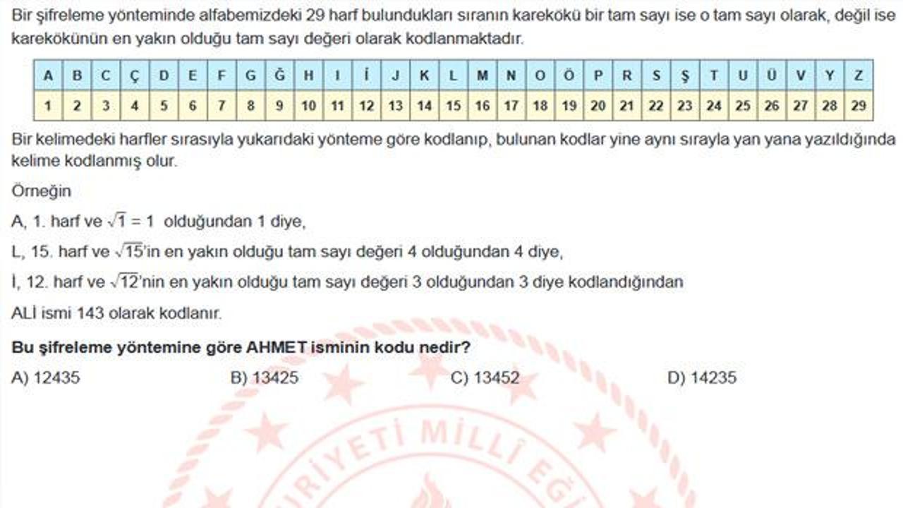 Ocak Ayı Lgs örnek Soru Ve Cevapları Liseye Geçiş Sınavındaki Sorular
