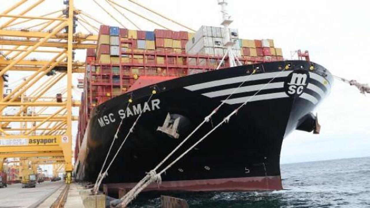Dünyanın en büyük konteyner gemilerinden 'MSC Samar' Türkiye'de ...