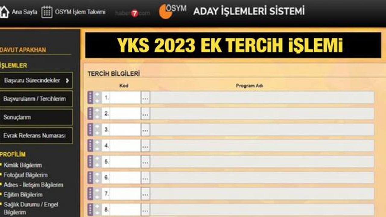 YKS ek tercih işlemi nasıl yapılır? - Haber 7 EĞİTİM ÖĞRETİM