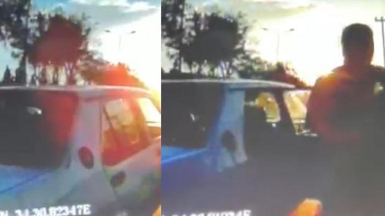 Mersin'de korku dolu anlar! Yolcu otobüsünün önünü kesti, rekor ceza ...