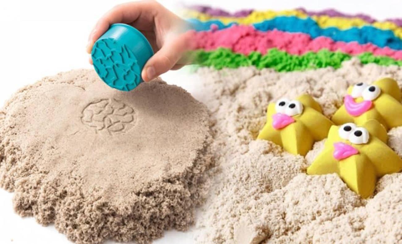 Çocuklar için kinetik kum yapımı! Evde pratik (ay kumu) kinetik kum ...