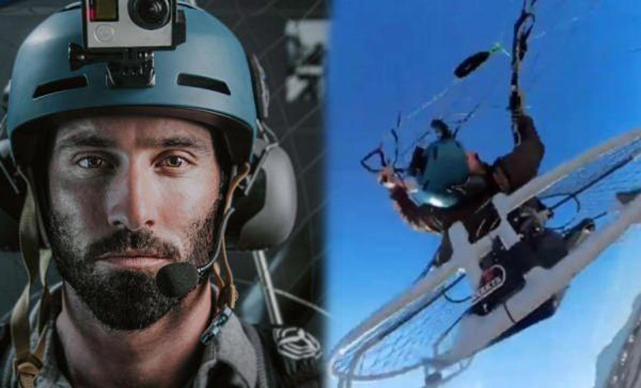 Paramotor pilotu Youtuber Anthony Vella 25 metre yükseklikten yere ...